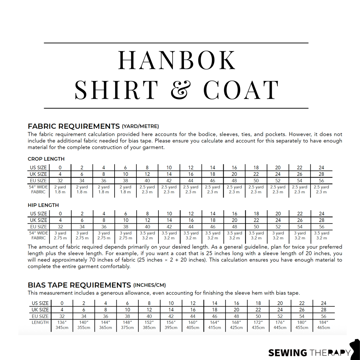 PDF Hanbok Shirt and Coat Pattern - Sewing Therapy – Two O Nine Fabric