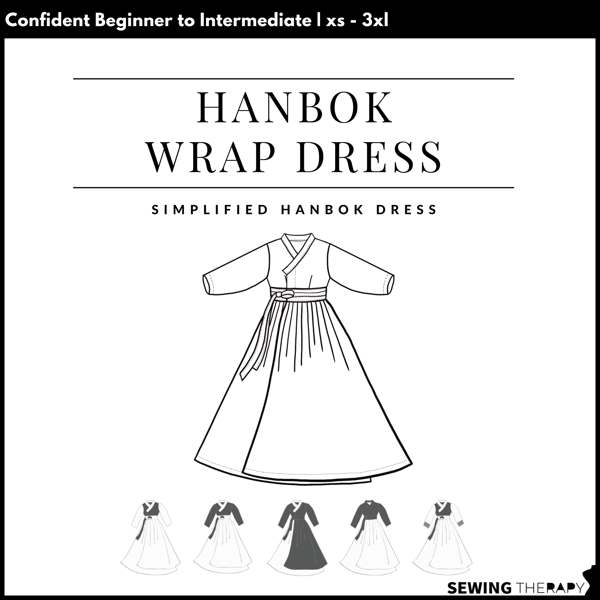 PDF Hanbok Wrap Dress Pattern - Sewing Therapy – Two O Nine Fabric